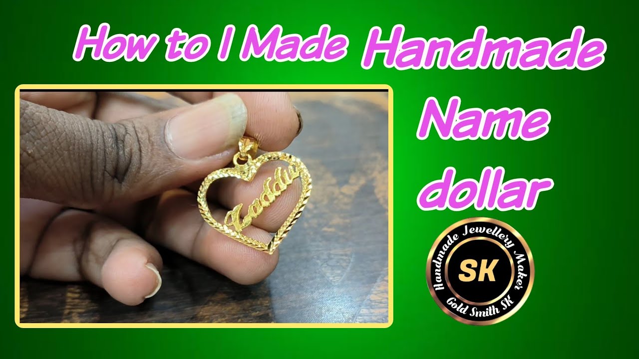 How To I Made Gold Pendant | Heart With Name | Name Dollar - YouTube