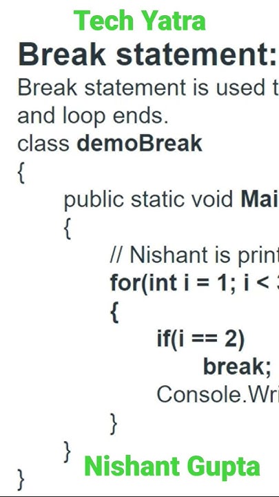 Break Statement In C Csharp Loop Loops Programmingshorts Codingshorts Techyatra
