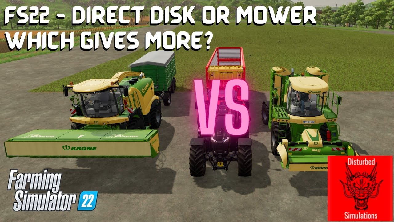 Which gives more | Direct disk or Mowing | FS22 testing - YouTube