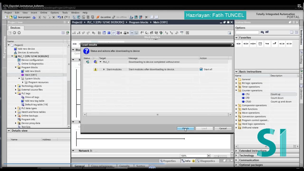 25) Counter CTU Sayıcısının Kullanımı (TiaPortal S71200) - YouTube