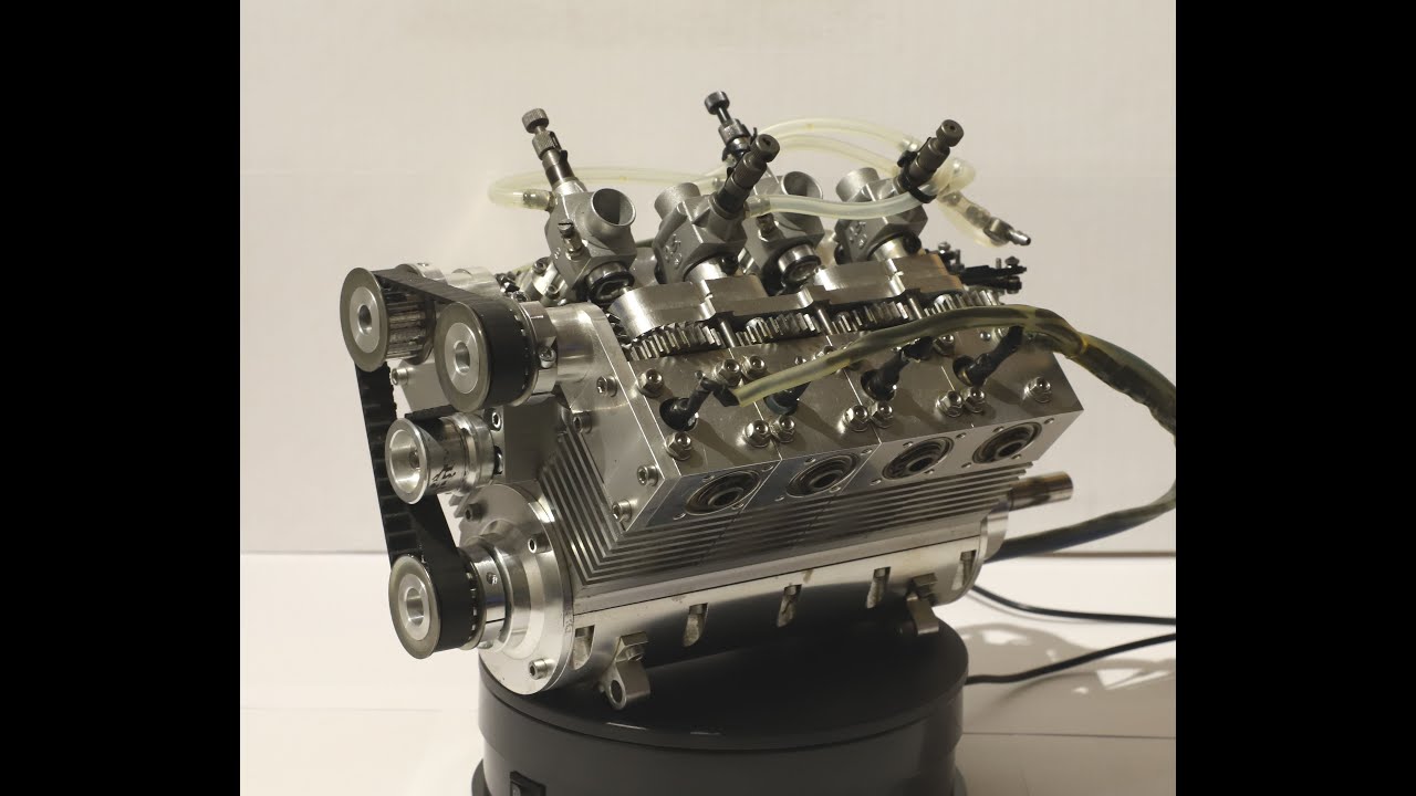 3D view V8 model engine with rotary valve / 3D Ansicht V8 Modellmotor ...