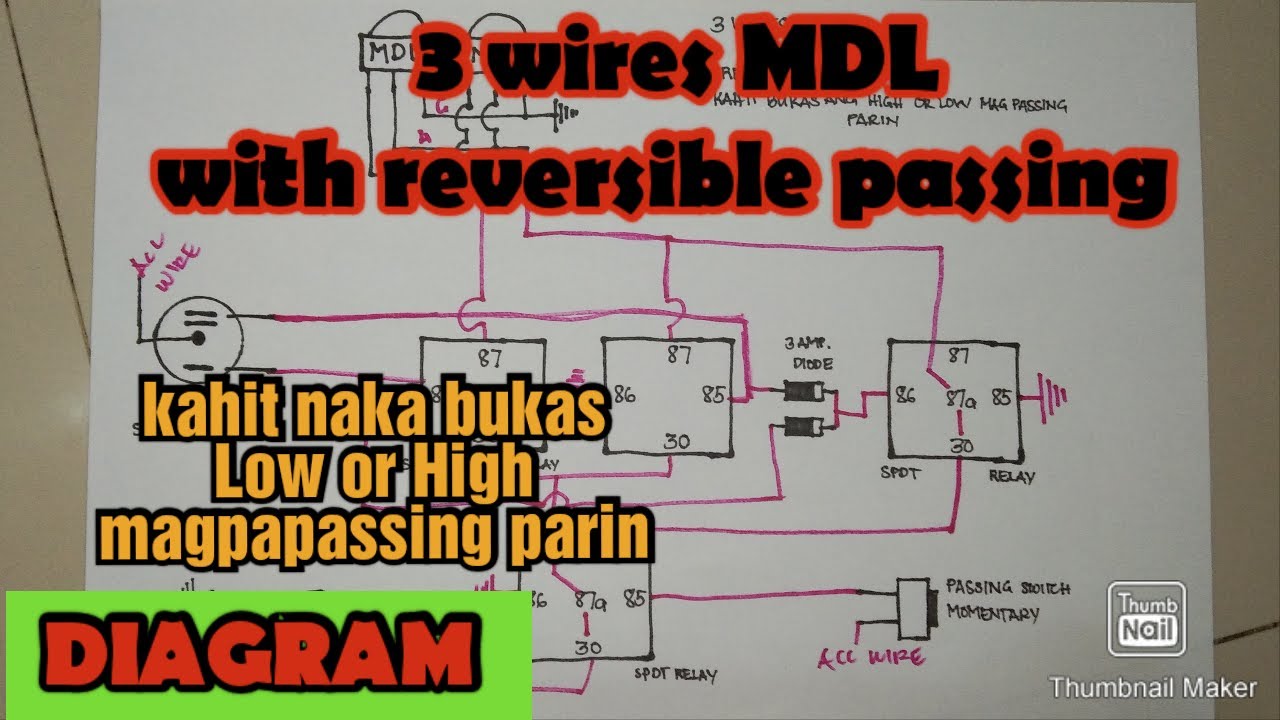 3 wires Mini Driving Light with reversible passing - YouTube