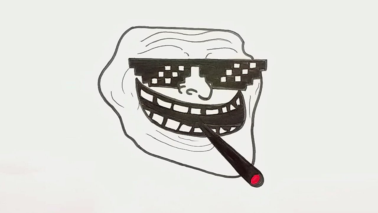 How to draw troll face | drawing troll face | creepy drawing 😱🔥 - YouTube