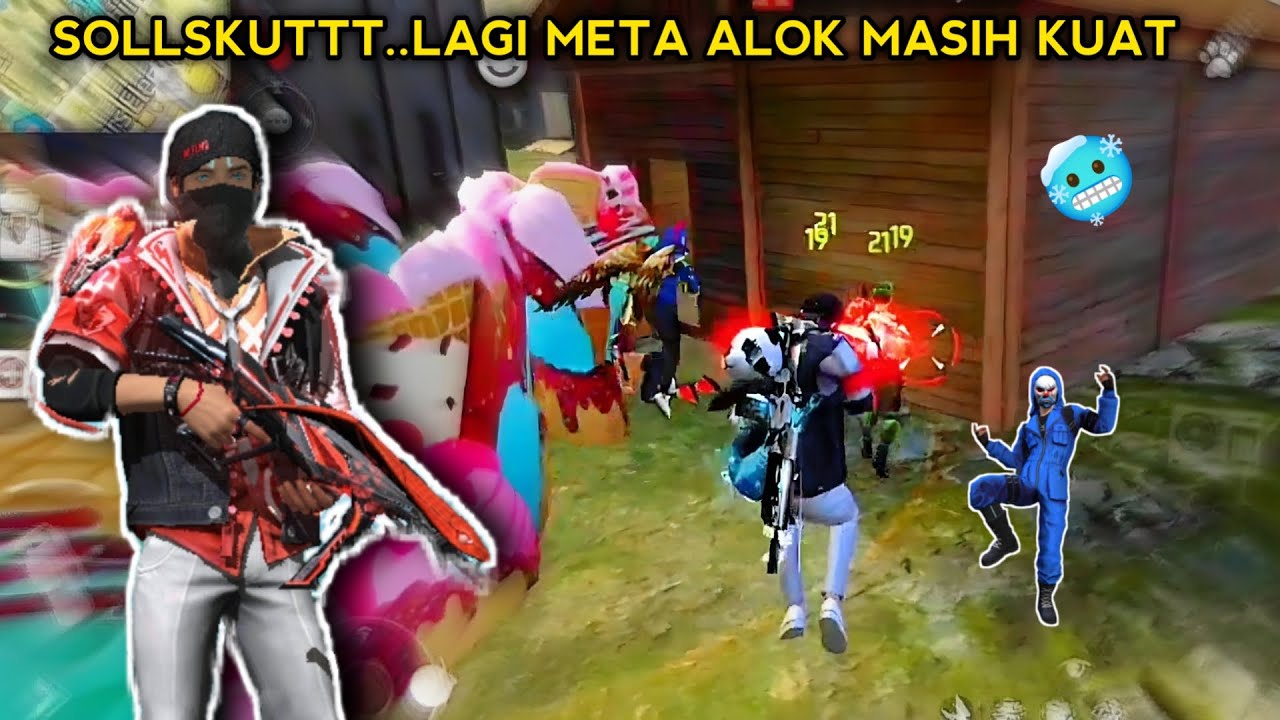 SOLO SQUAD PAKAI OM OM ALOK MAIN JADI TERASA PEDEE | FREE FIRE ...