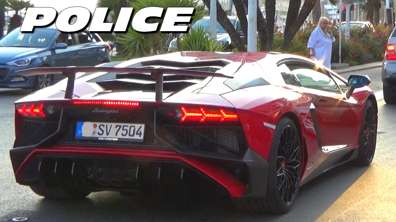 POLICE Stop Lamborghini Aventador SV (Loud Sound & Acceleration) - YouTube