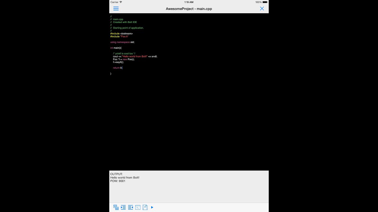 Bolt - Java/C/C++ IDE for iPad - YouTube