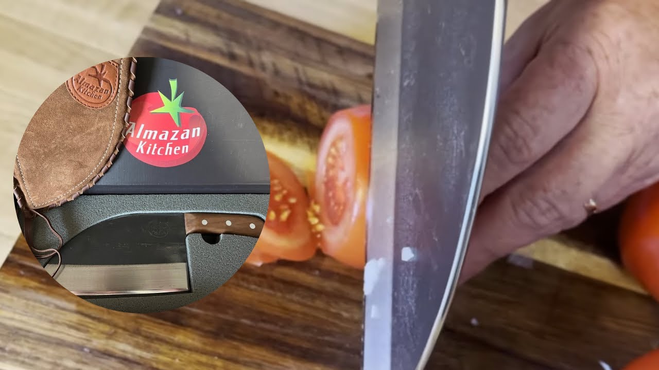 Trying Out The Almazan Kitchen Chef Knife For The First Time - YouTube