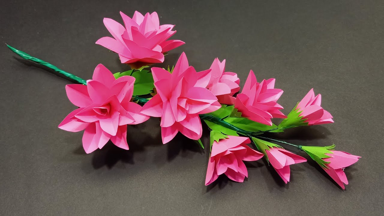 Bunga Kertas Simple ll Beautiful paper flower🌿|| easy paper flower 🌼 ...