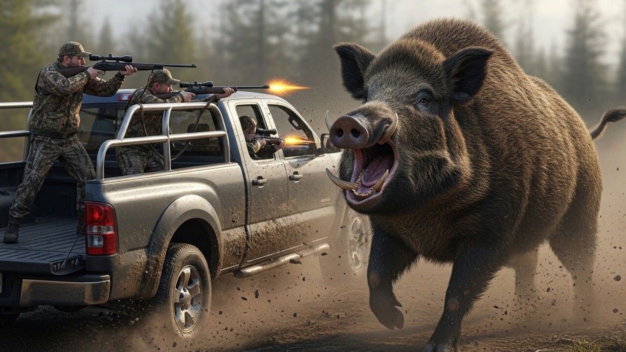 🔥 HUGE Wild Boar Attack Caught on Camera — Hunters Barely Escape Alive ...