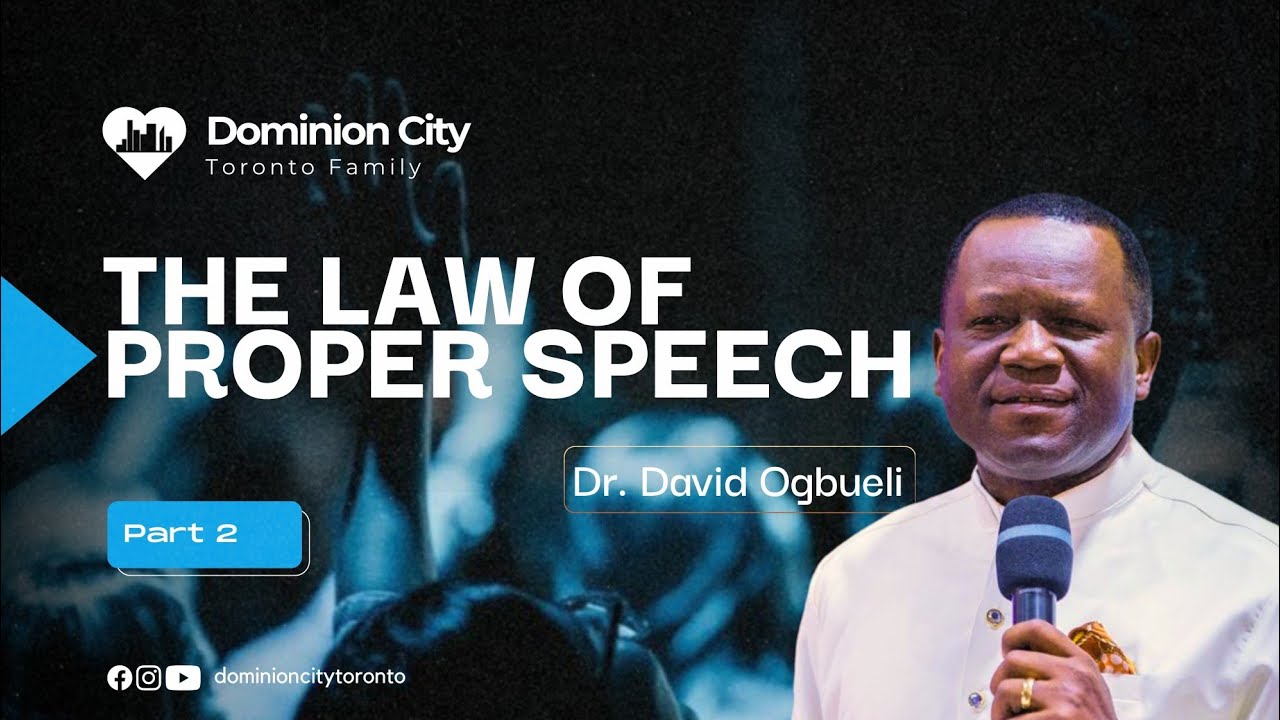 The Law of Proper Speech Part 2 by Pastor David Ogbueli - YouTube