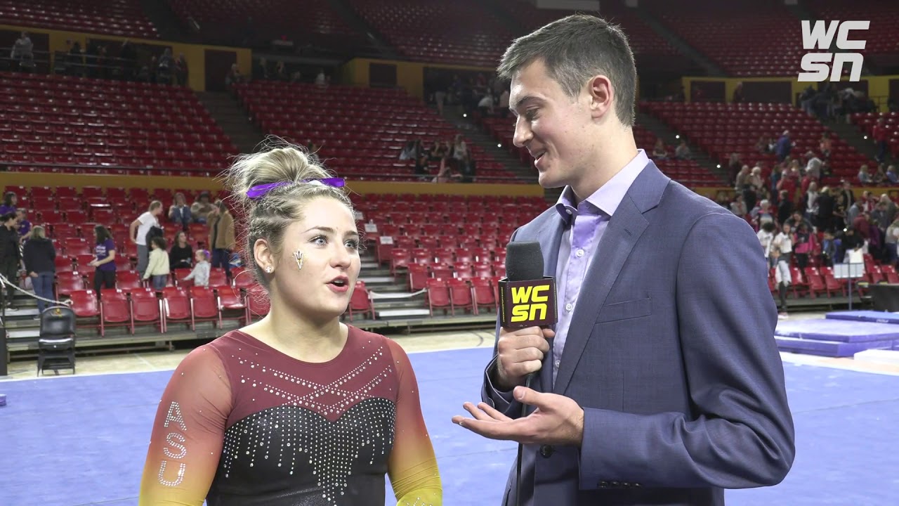 ASU Gymnastics: Post-Meet Interview Jessica Ginn - YouTube