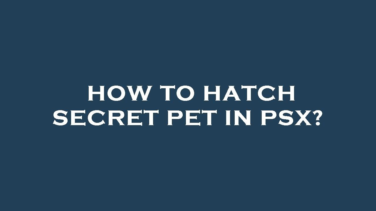 How to hatch secret pet in psx? - YouTube