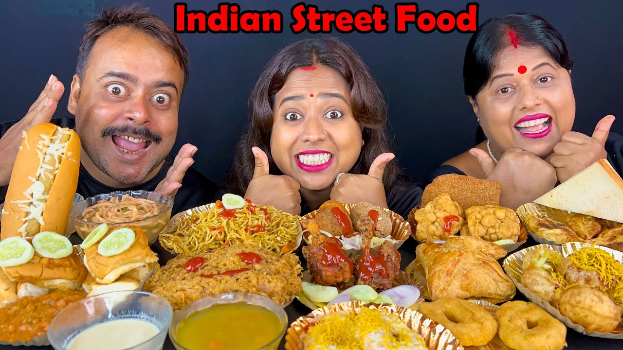 Indian Street Food Eating Challenge - GOLGAPPA, CHOWMEIN, CHAAT EATING ...