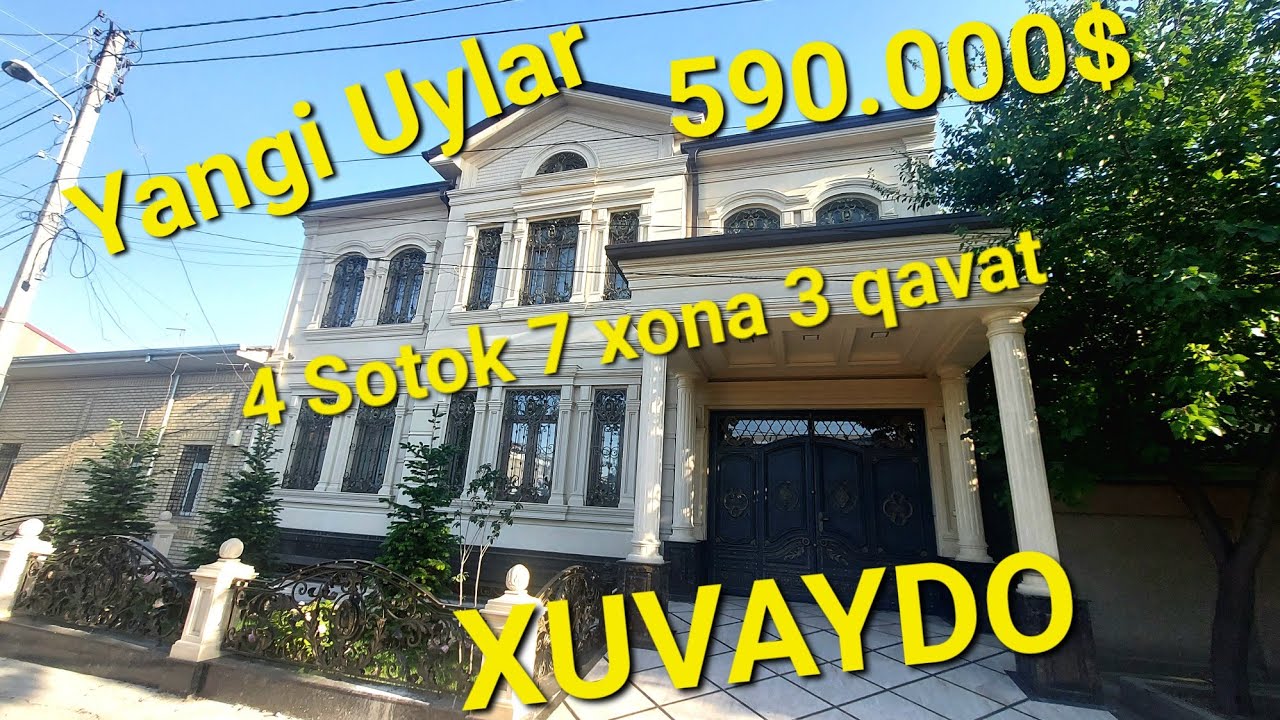 Yangi Uylar 4 sotok 7 xonali Evro Uy sotiladi manzil Toshkent Xuvaydoda ...