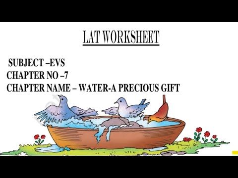 Class 3 /evs /chapter 7 /worksheet/ water a precious gift/ ncert # ...