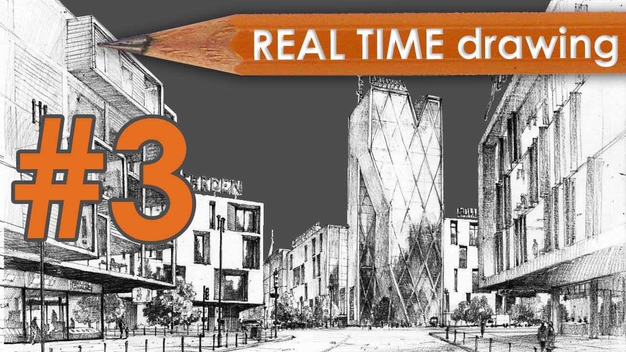 Jak narysować miasto współczesne CZ.3/3 - nauka rysunku w czasie ...