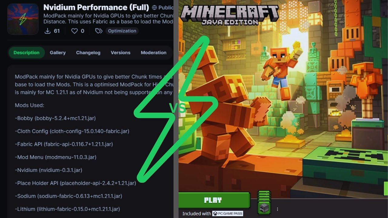 Comparing my MC ModPack: Nvidium Performance (Full), with Vanilla ...