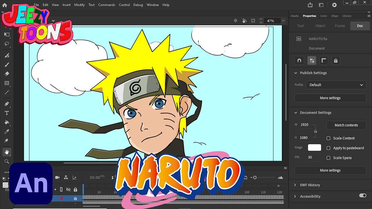 ADOBE ANIMATE | CREATING NARUTO (TIME-LAPSE) - YouTube