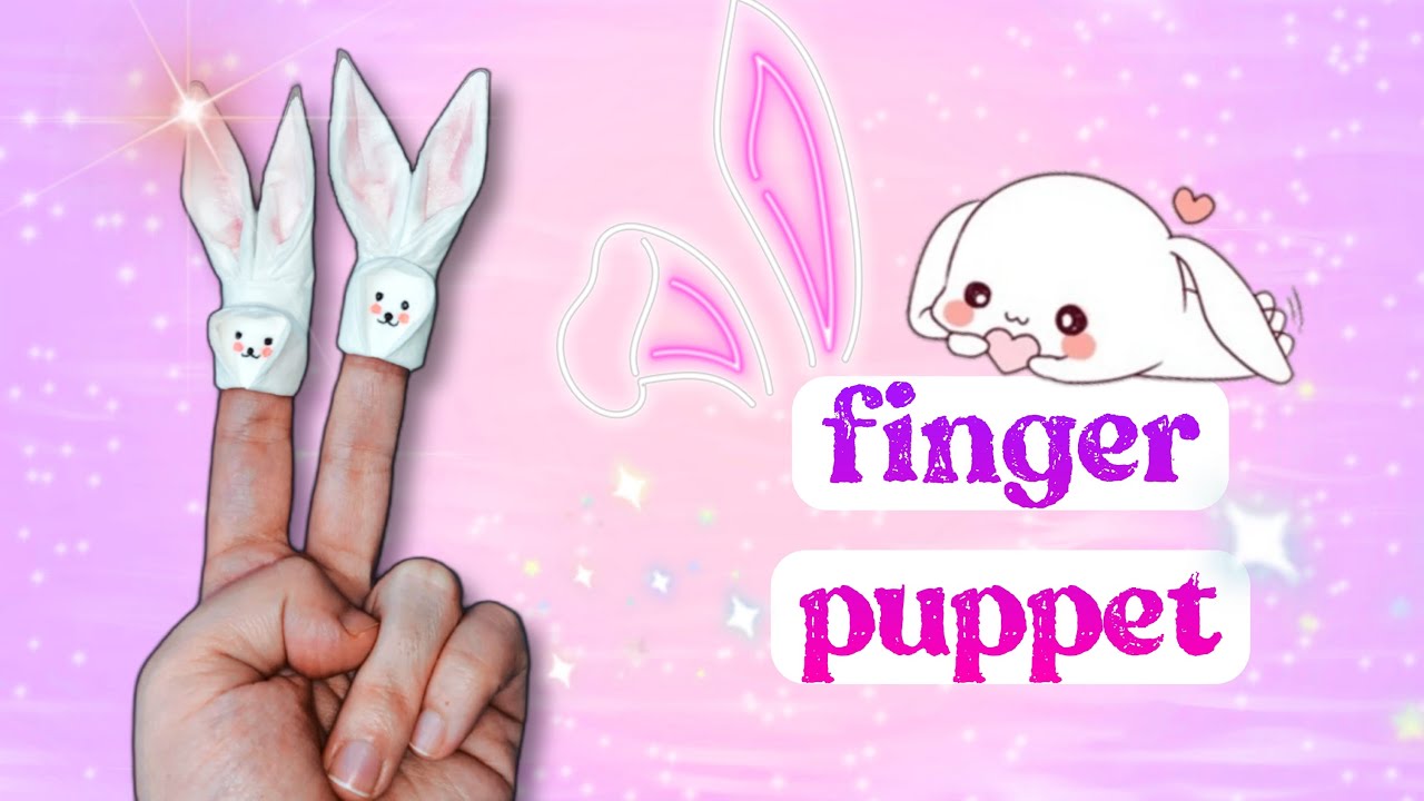bunny finger puppet | origami bunny made of folded tissue paper - YouTube