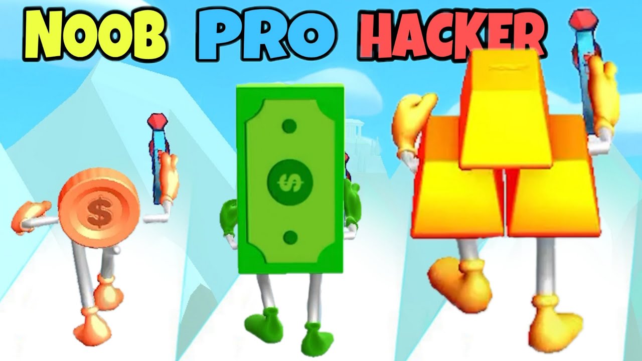NOOB vs PRO vs HACKER in Level Up Money - YouTube