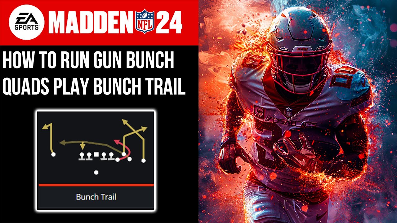 MADDEN 24 HOW TO RUN GUN BUNCH QUADS PLAY BUNCH TRAIL - YouTube