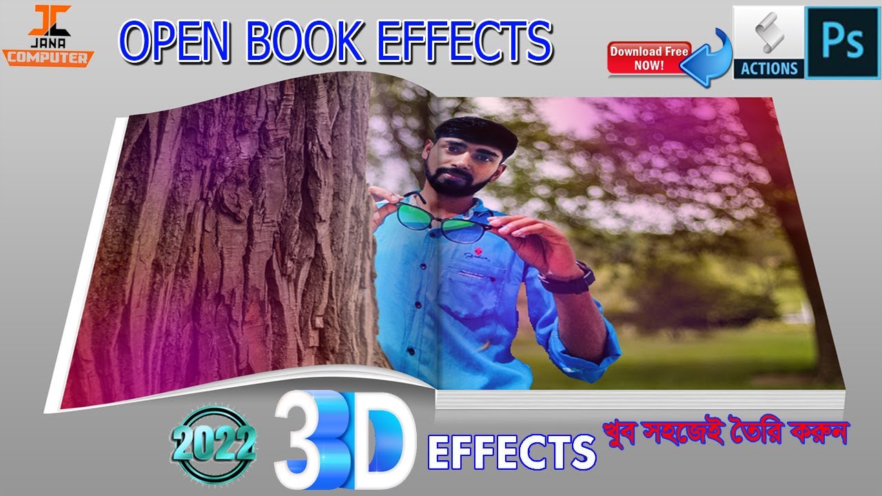 Open Book Effect Action Automatic Photoshop CC || Open book Creative ...