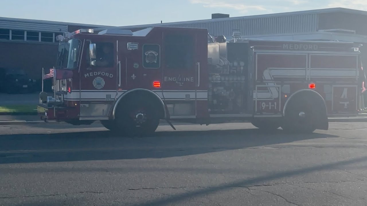 Medford, MA Fire Engine 4 responding to a medical - YouTube