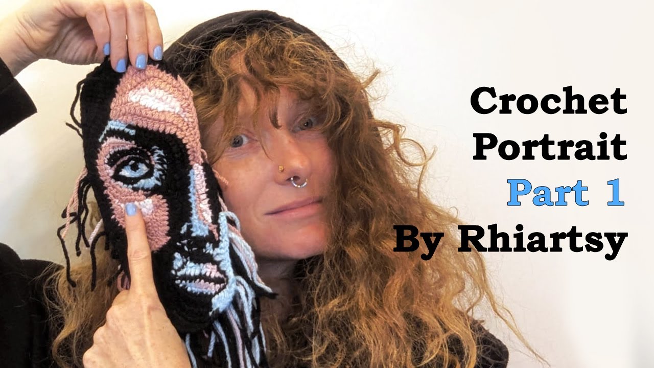 Part 1 of the Crochet portrait tutorial by Rhiartsy - eye - YouTube