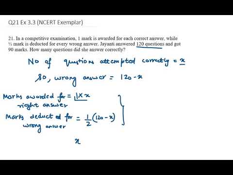 21. In a competitive examination, 1 mark is awarded for each correct ...