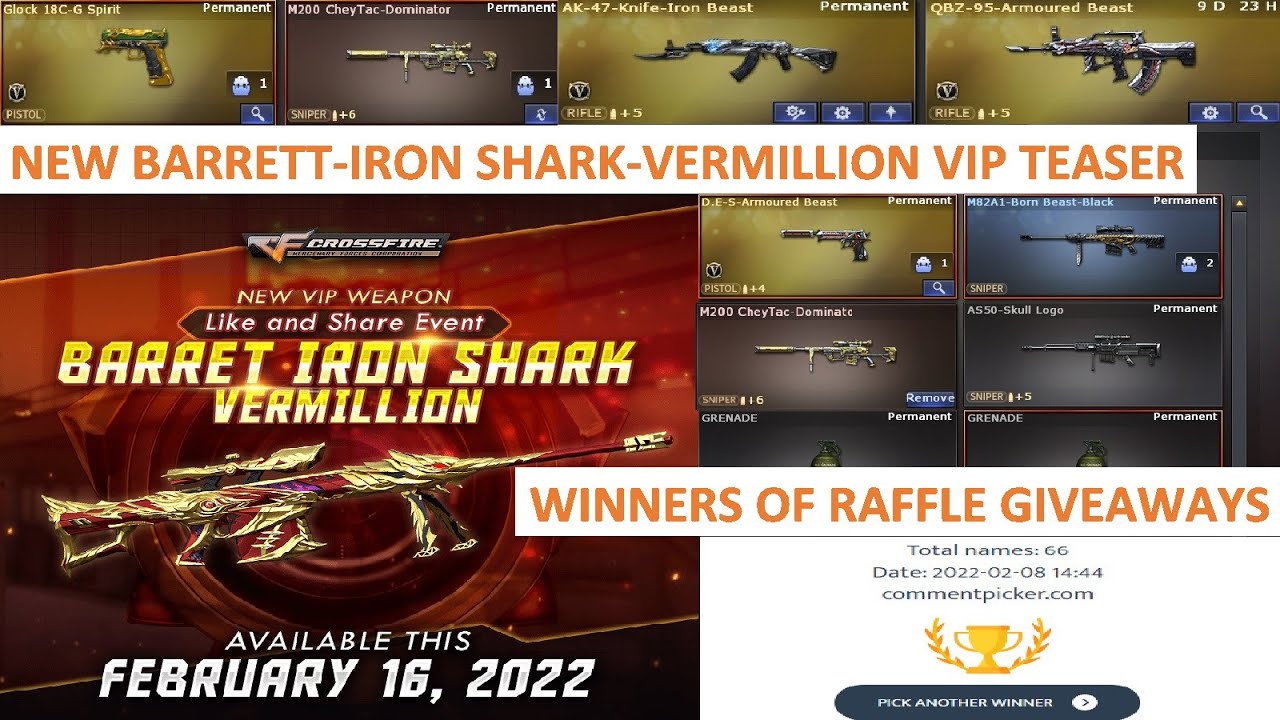 NEW BARRETT-IRON SHARK-VERMILLION VIP TEASER & WINNERS OF CROSSFIRE ...