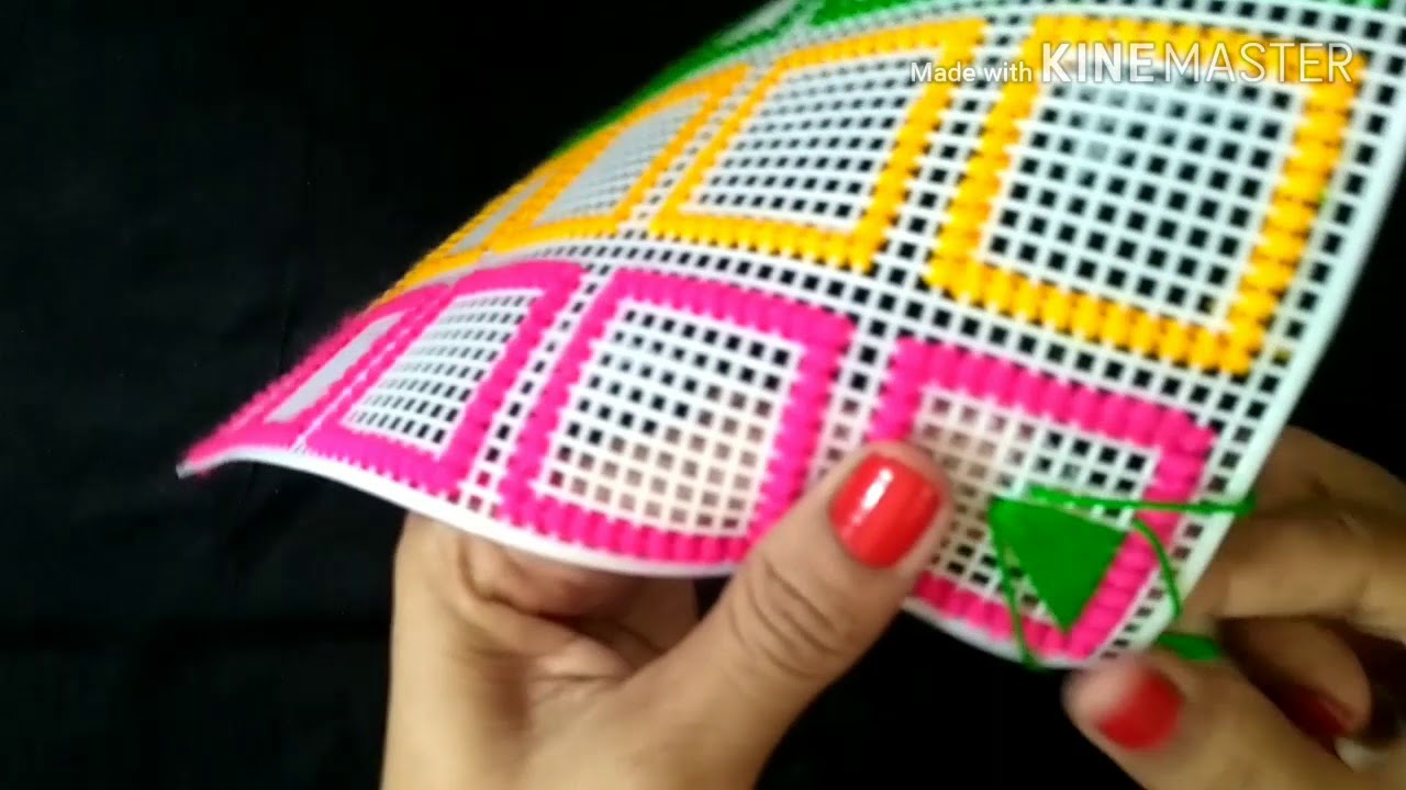 Easy graph pattern Creations with Plastic Mat Canvas | BSD | - YouTube