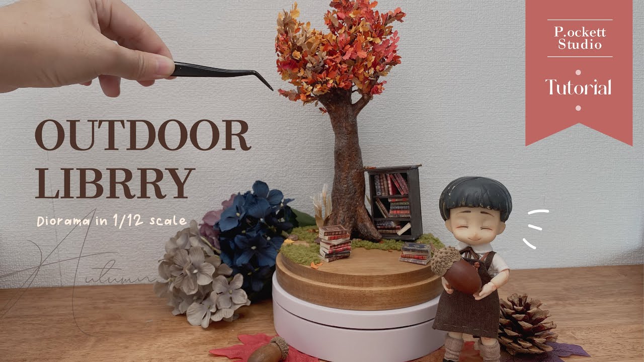 Autumn Outdoor Library ｜Diorama Tutorial - YouTube