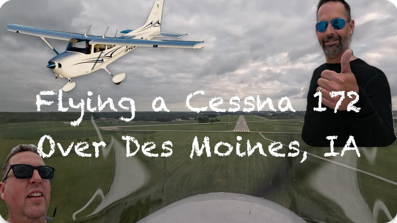 Flying a Cessna 172 over Des Moines Iowa during the 2024 Iowa State ...