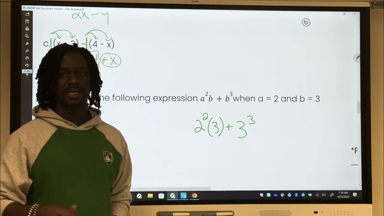 SOL Review Day 2 - Expressions, Equations & Inequalities - YouTube