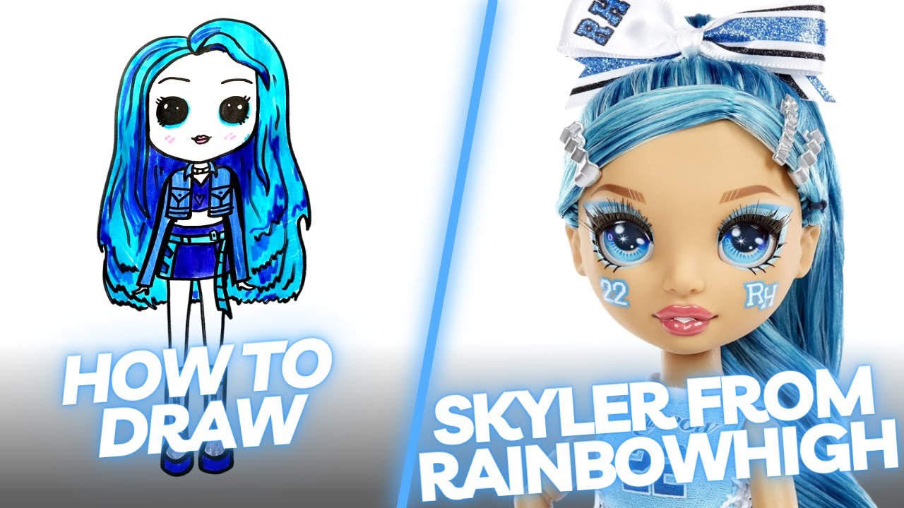 How to Draw a Rainbow High Fashion Doll Skyler - YouTube