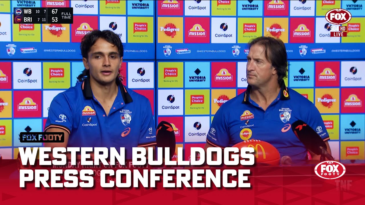 Emotional Bevo lauds Jamarra's 'Winmar' moment | Dogs Press Conference ...