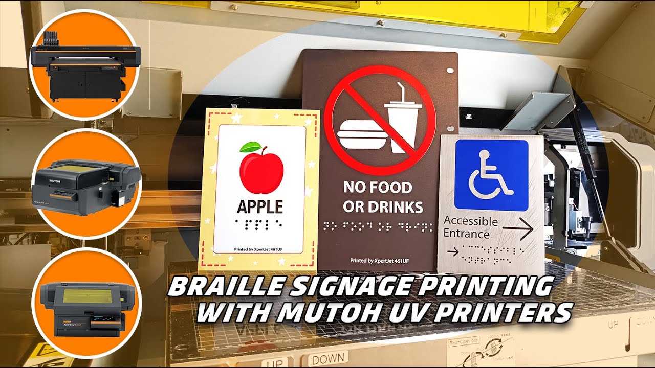 Braille Signage Printing with Mutoh UV Printers - YouTube