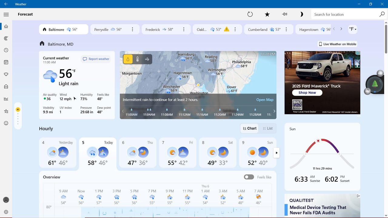 YouTube Recording Weather - Forecast in Maryland for Today & Tomorrow ...