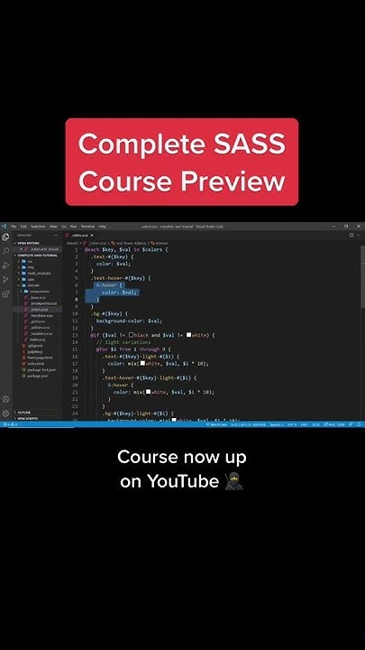 Complete SASS Course Preview #shorts - YouTube