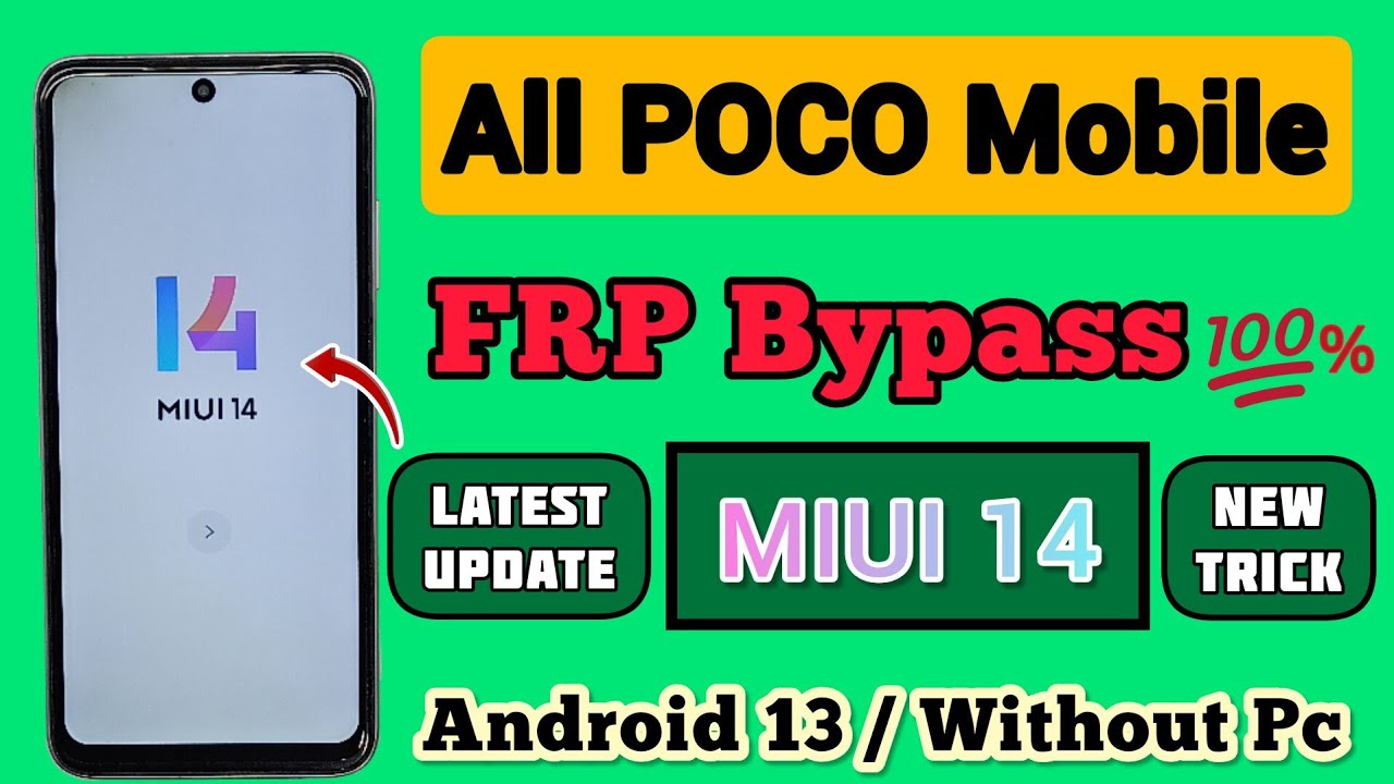 All POCO Mobile FRP Bypass || MIUI 14 || Without Pc || Google Account ...