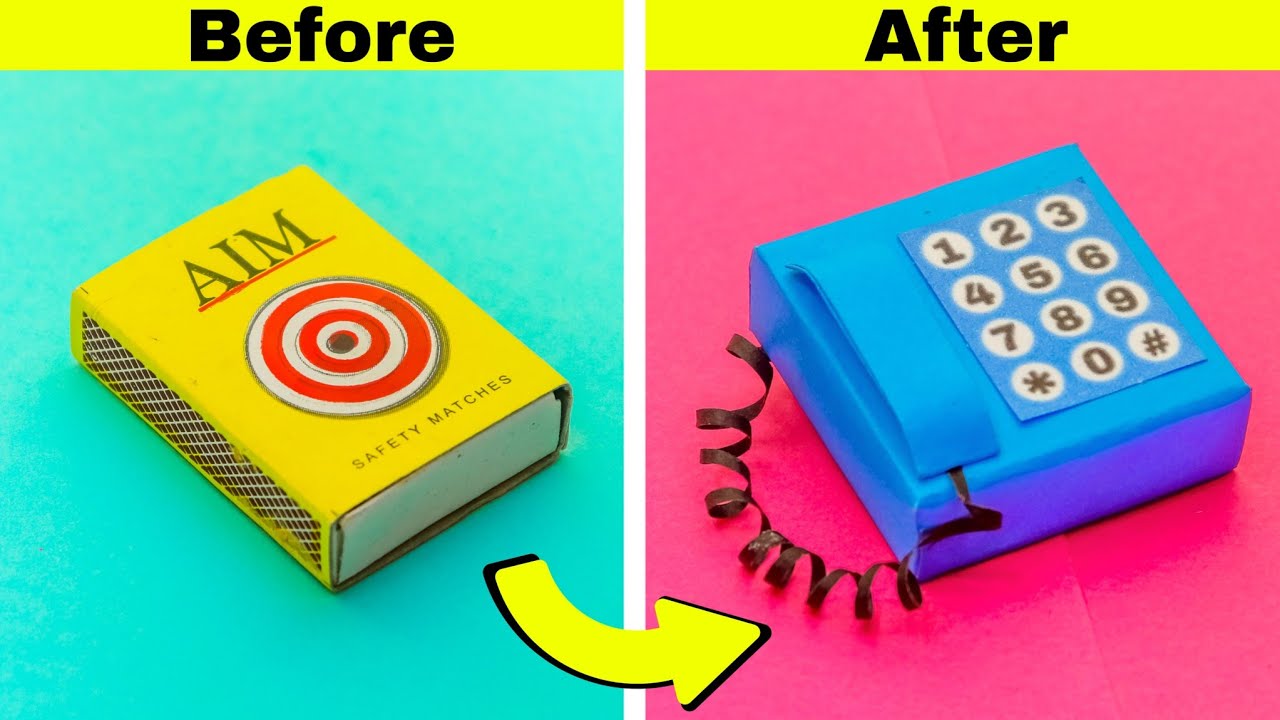 Diy Miniature Telephone With Matchbox How To Make Mini Telephone