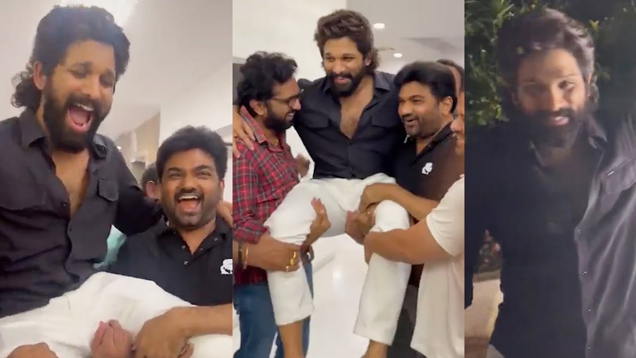 Allu Arjun Happy Moments After Winning National Award For Best Actor