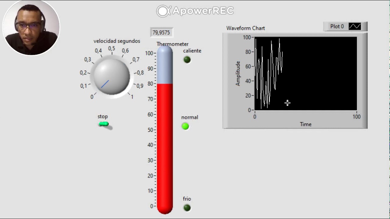 simulacion de un termometro digital en LabView - YouTube