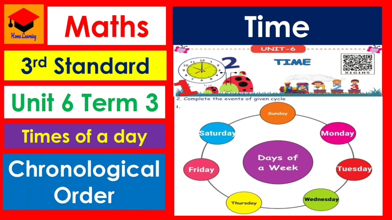 Time- 3rd Standard- Maths- Unit 6- Pages 43 to 48- Times of a day ...