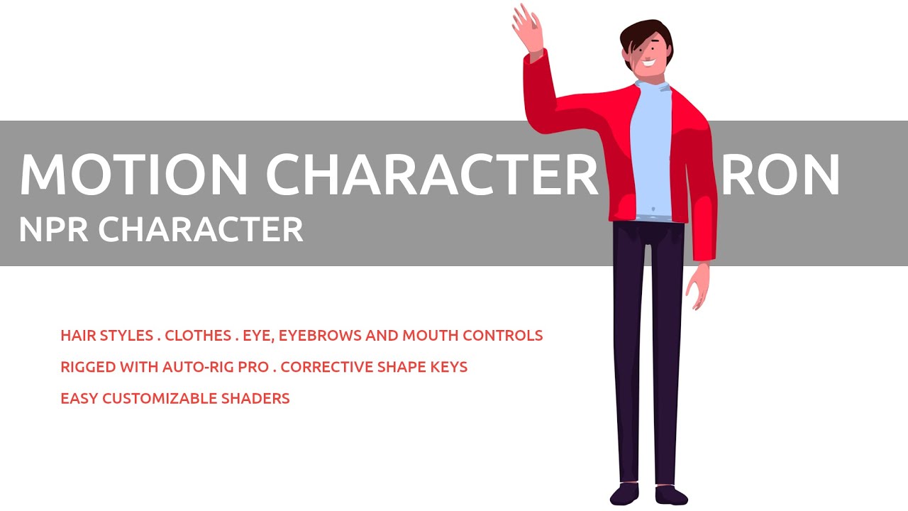 Motion Character NPR - Ron: Blender 3D animation - YouTube