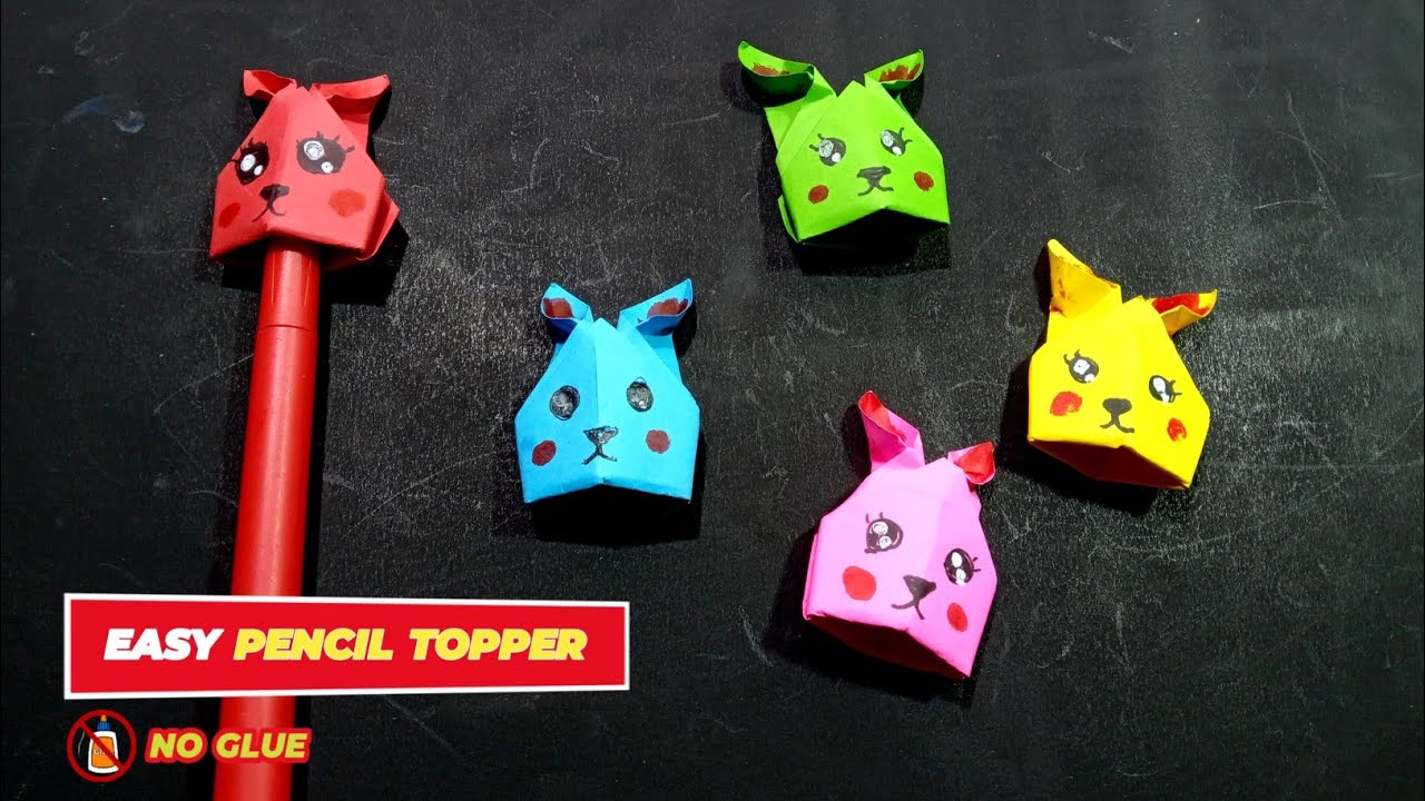 Origami Pencil Toppers Easy - Hello Origami Pencil Topper - YouTube