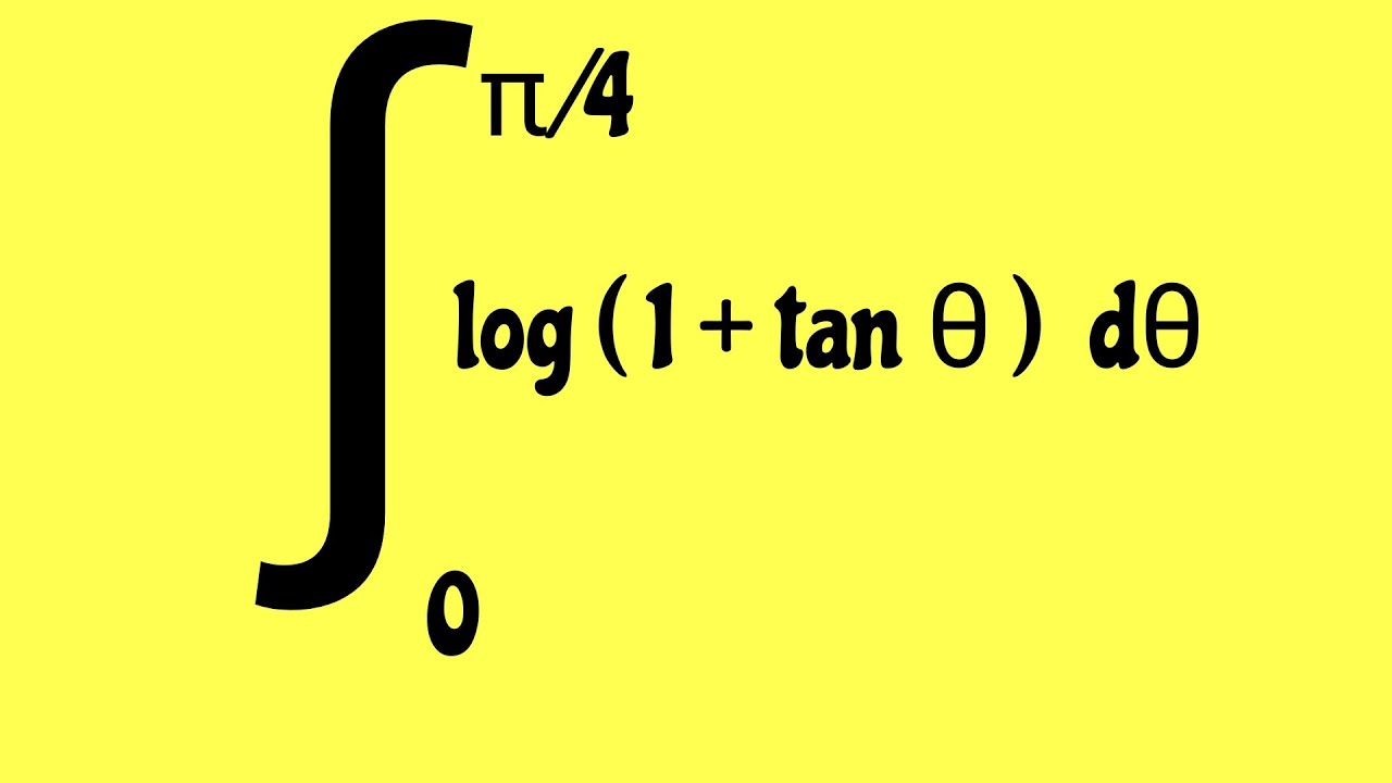 Integration of log (1 + tan x) from 0 to π/4 @StudyPointPro - YouTube