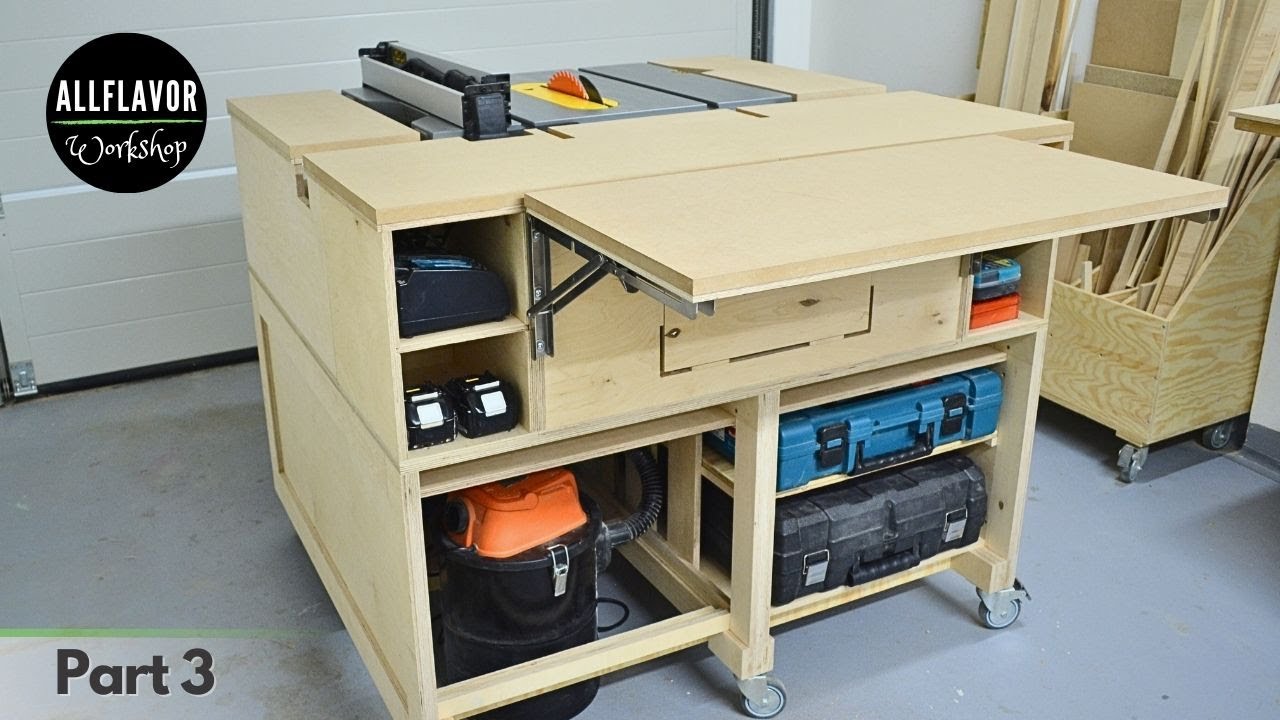 DIY Mobile Table Saw Workbench (Dewalt 7491) | Part 3 - YouTube