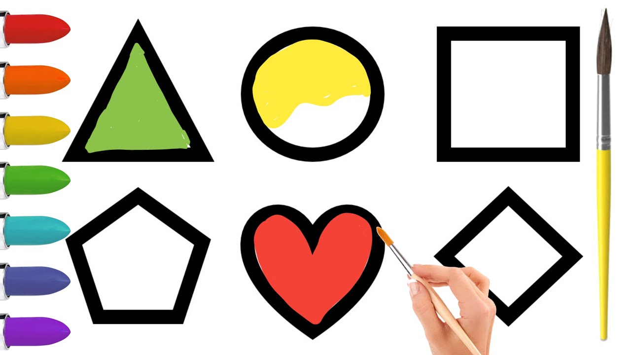 Learn Shapes, Drawing, Painting, Coloring for Kids and Toddlers | How ...