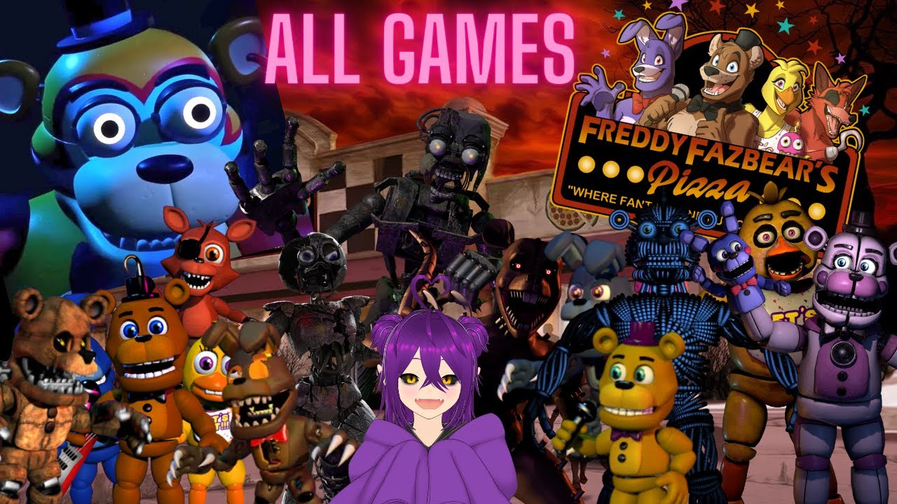 ALL OFFICIAL FNAF GAMES MARATHON PRACTICE!!! | Vtuber Plays FNAF Games ...